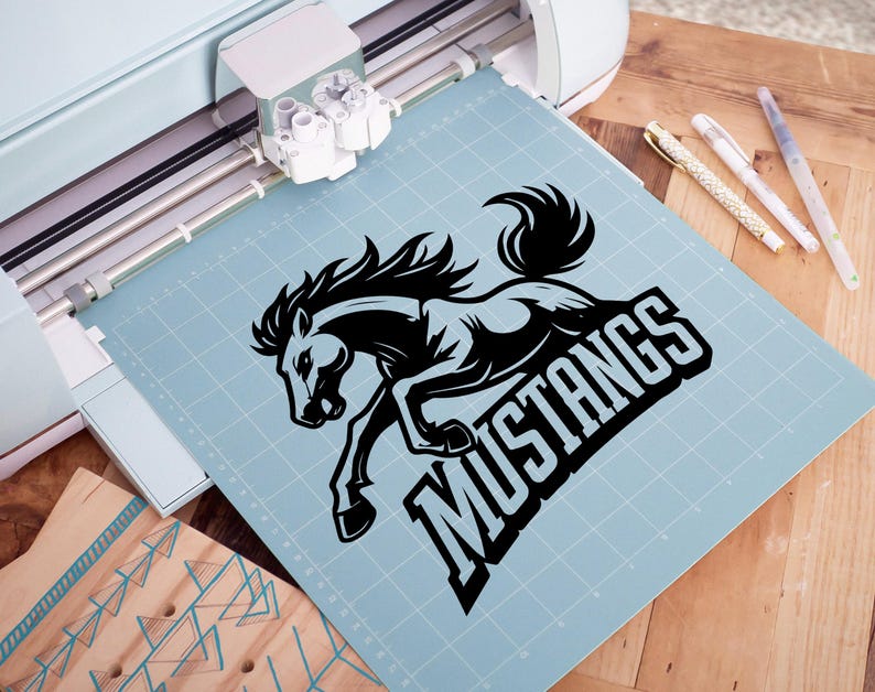 Mustangs School Sport Team Logo SVG, PNG, PDF, Ai, Dxf File Baseball ...