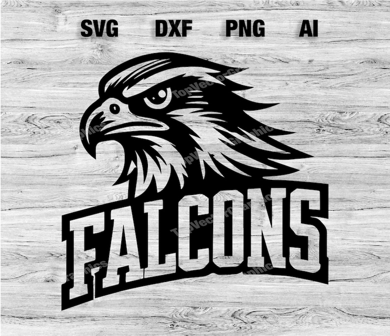 Falcons Sports Team Logo SVG, PNG, Dxf, Ai File | Baseball, Basketball ...