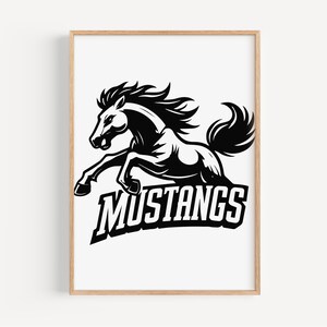 Mustangs School Sport Team Logo SVG, PNG, PDF, Ai, Dxf File Baseball ...