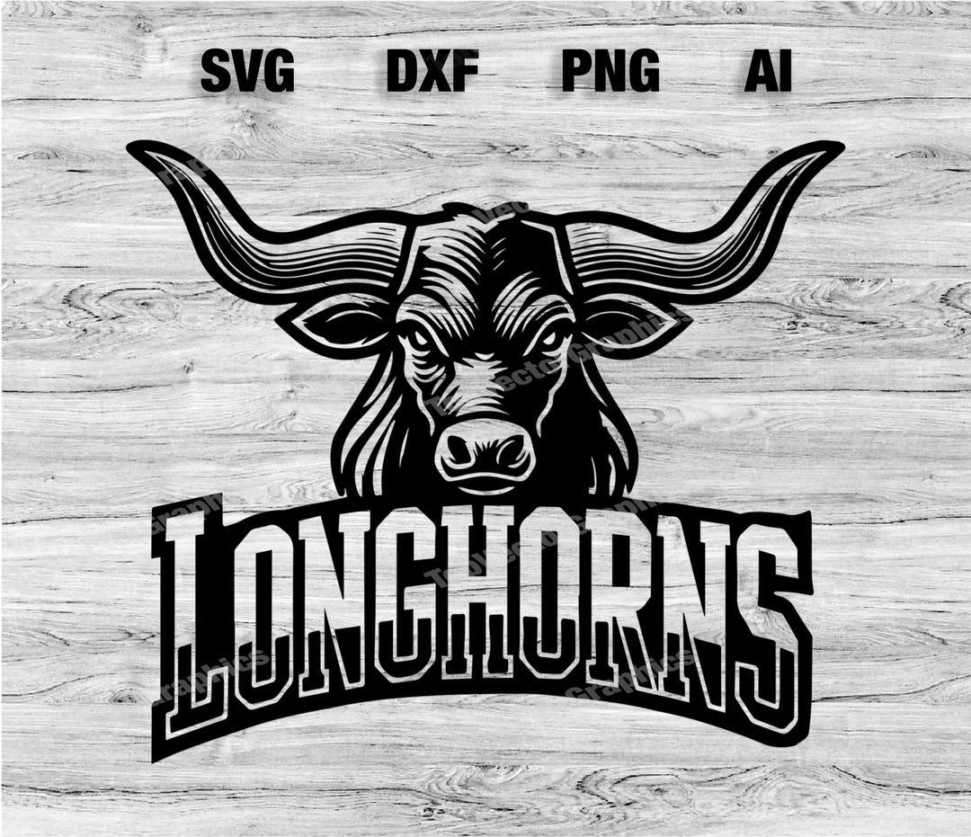 Longhorns Sport Team Logo SVG, PNG, Dxf, Ai File | Baseball, Basketball ...