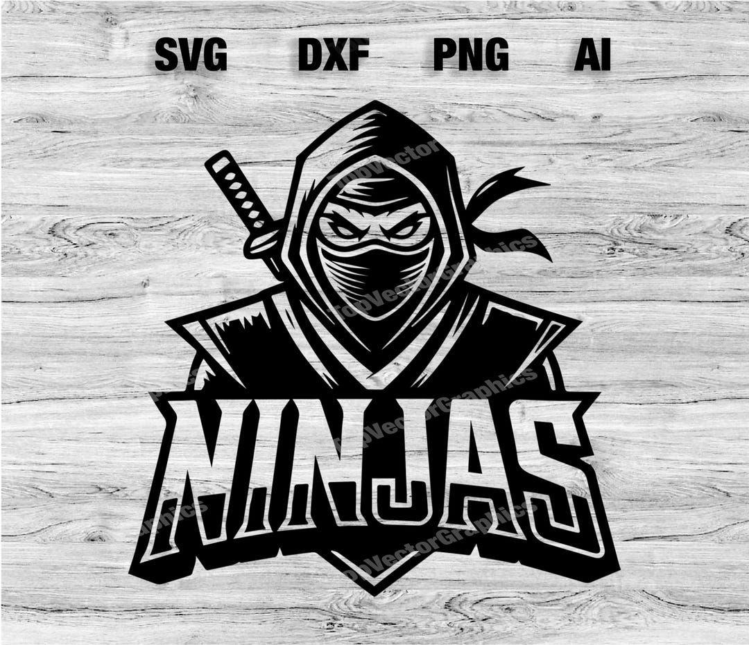 Ninjas Sport Team Logo SVG, PNG, Dxf, Ai File | Baseball, Basketball ...