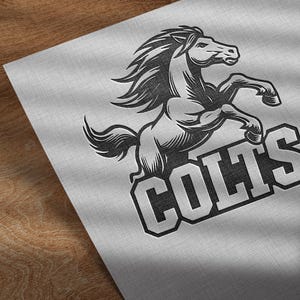 Colts School Sport Team Logo SVG, PNG, PDF, Ai, Dxf File Baseball ...