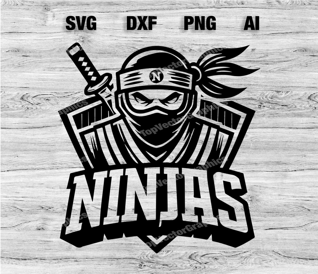 Ninjas Sport Team Logo SVG, PNG, Dxf, Ai File Baseball, Basketball ...