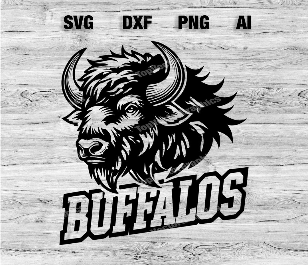 Buffalos Sport Team Logo SVG, PNG, Dxf, Ai File | Baseball, Basketball ...