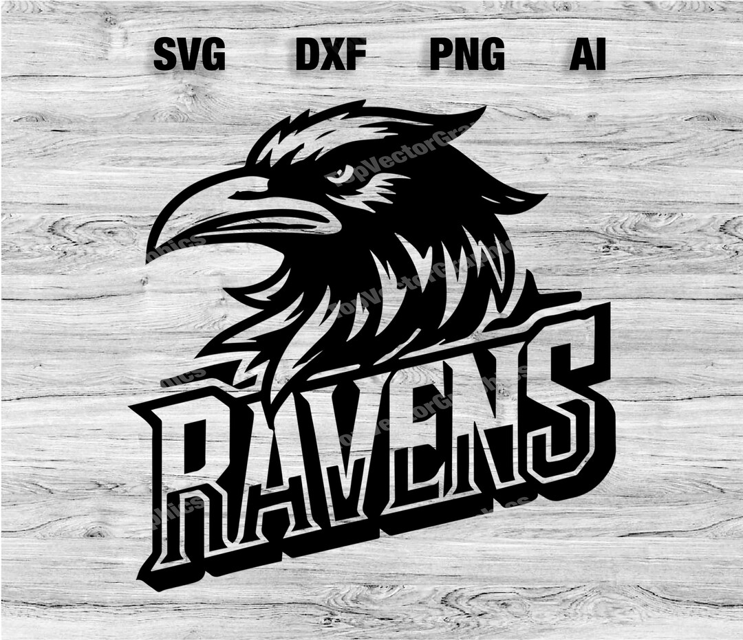 Ravens School Sport Team Logo SVG, PNG, PDF, Ai, Dxf File Baseball ...