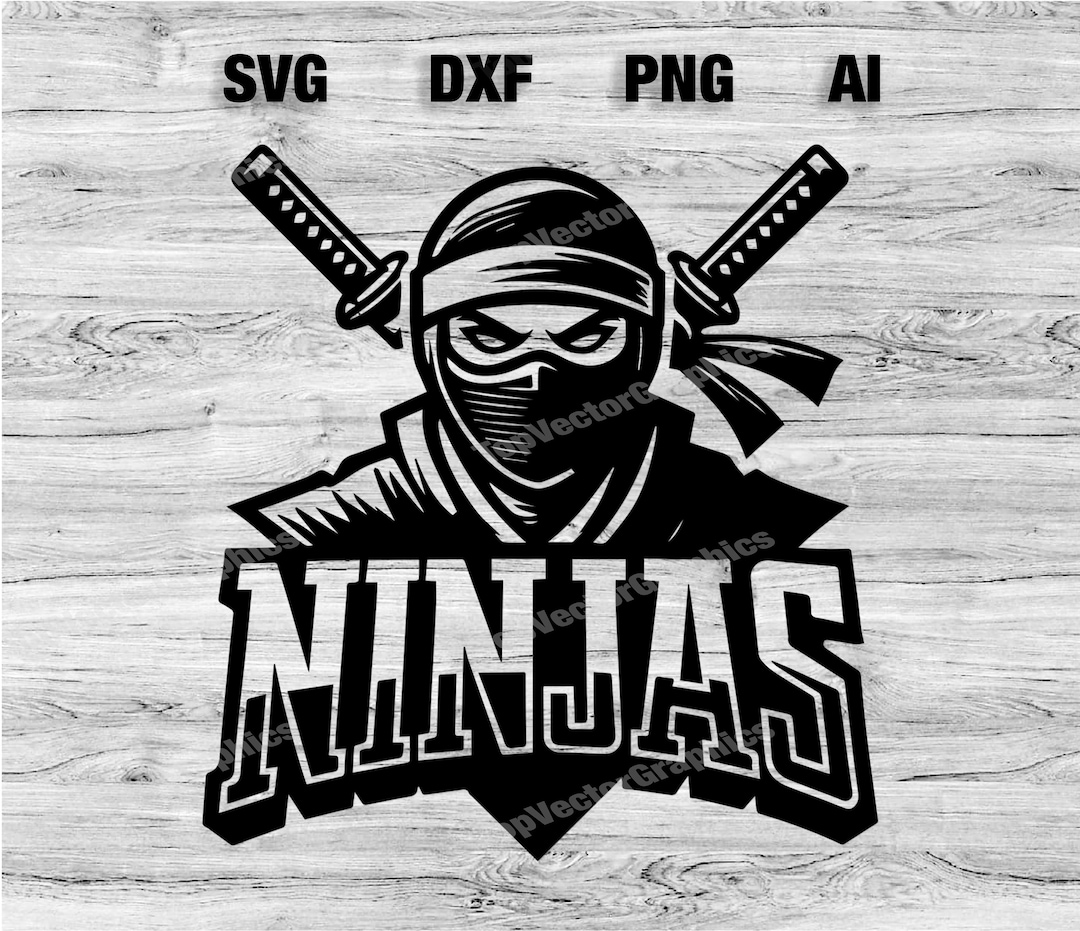 Ninjas Sport Team Logo SVG, PNG, Dxf, Ai File | Baseball, Basketball ...