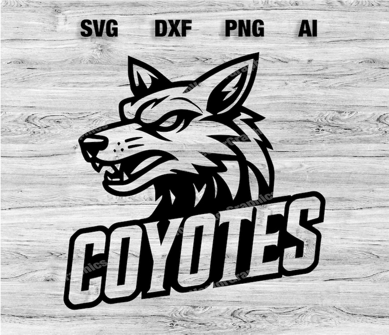 Coyotes Sports Team Logo SVG, PNG, Dxf, Ai File | Baseball, Basketball ...