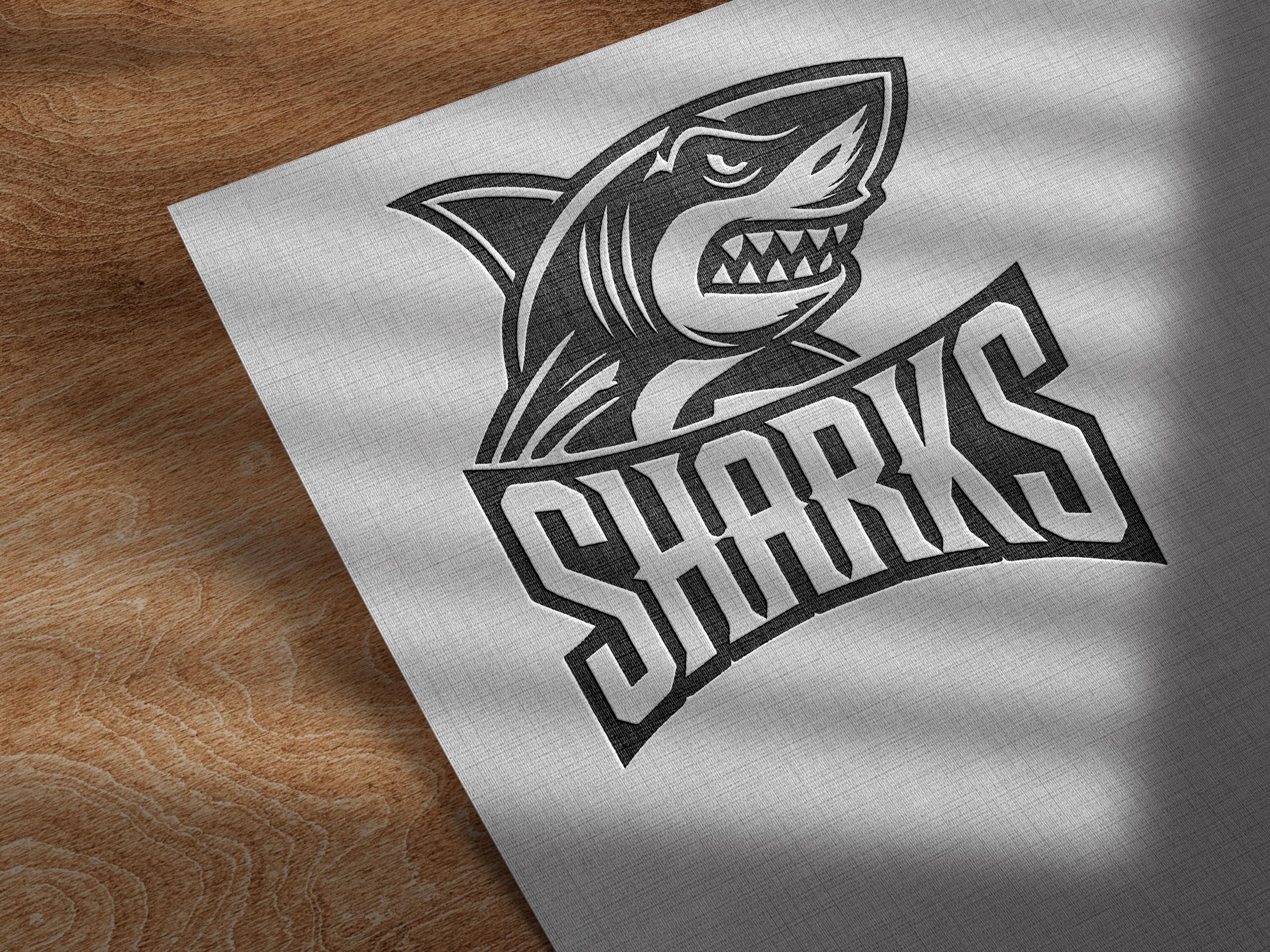 Sharks Sports Team Logo SVG, PNG, Dxf, Ai File | Baseball, Basketball ...