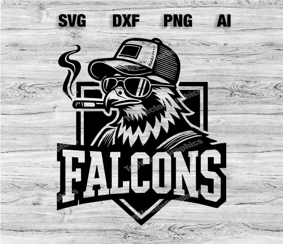 Cool Falcons Sports Team Logo SVG, PNG, Dxf, Ai File | Baseball ...
