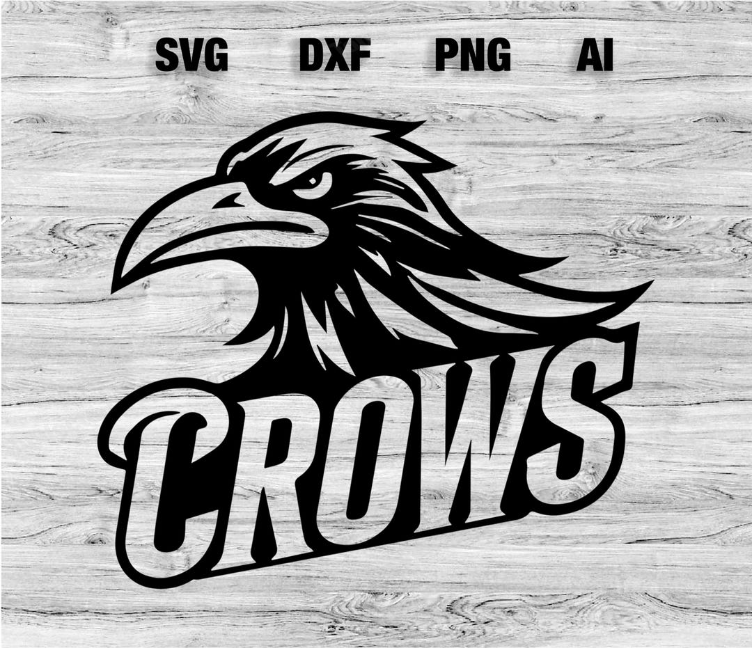 Crows School Sport Team Logo SVG, PNG, PDF, Ai, Dxf File Baseball ...