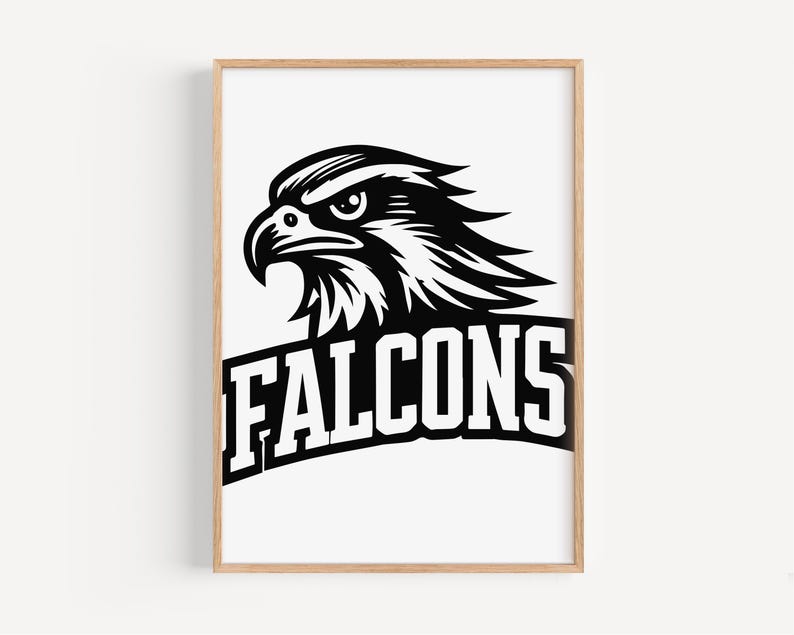 Falcons Sports Team Logo SVG, PNG, Dxf, Ai File | Baseball, Basketball ...