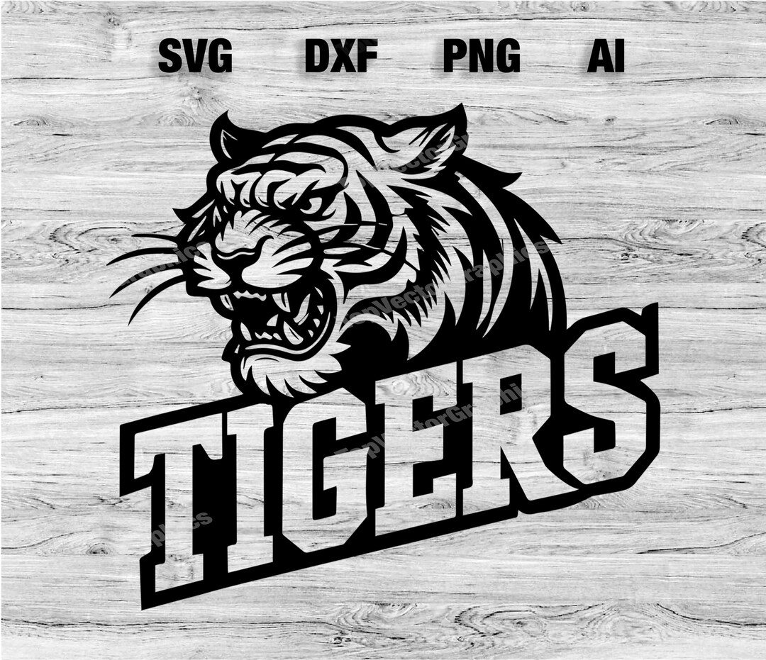 Tigers Sports Team Logo SVG, PNG, Dxf, Ai File | Baseball, Basketball ...