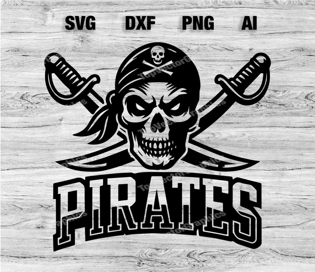 Pirates Sport Team Logo SVG, PNG, Dxf, Ai File | Baseball, Basketball ...