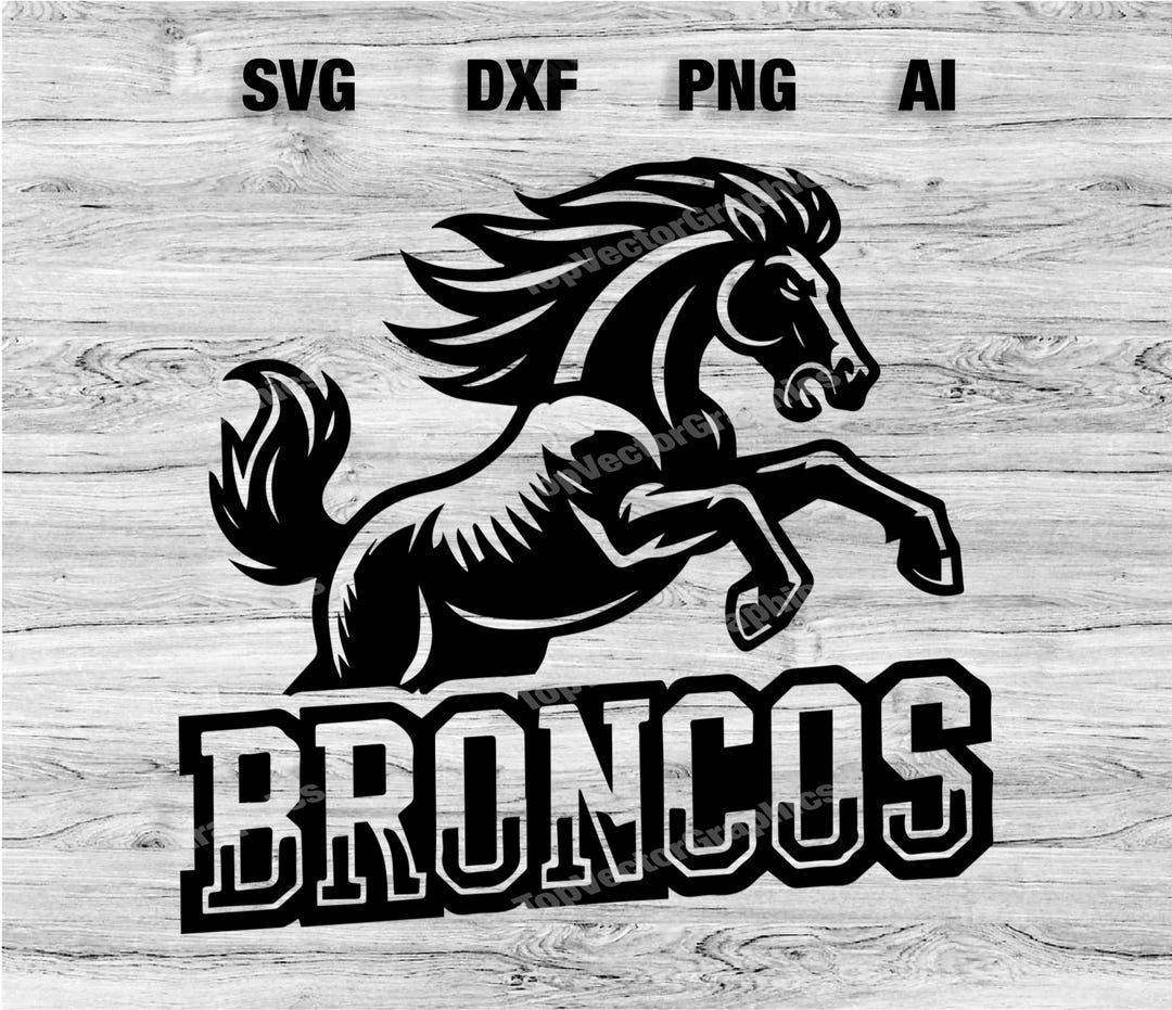 Broncos Sport Team Logo SVG, PNG, Dxf, Ai File | Baseball, Basketball ...