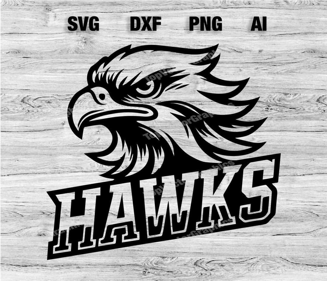 Hawks Sport Team Logo SVG, PNG, Dxf, Ai File | Baseball, Basketball ...
