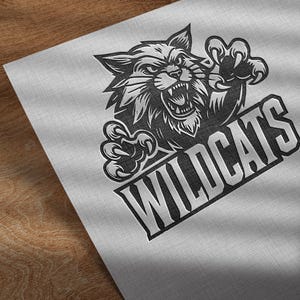 Wildcats School Sport Team Logo SVG, PNG, PDF, Ai, Dxf File Baseball ...