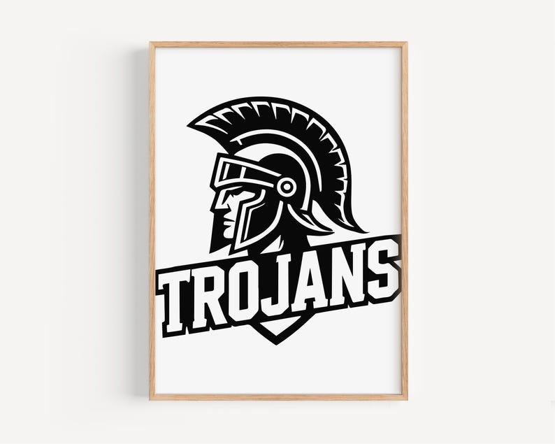 Trojans Sports Team Logo SVG, PNG, Dxf, Ai File | Baseball, Basketball ...