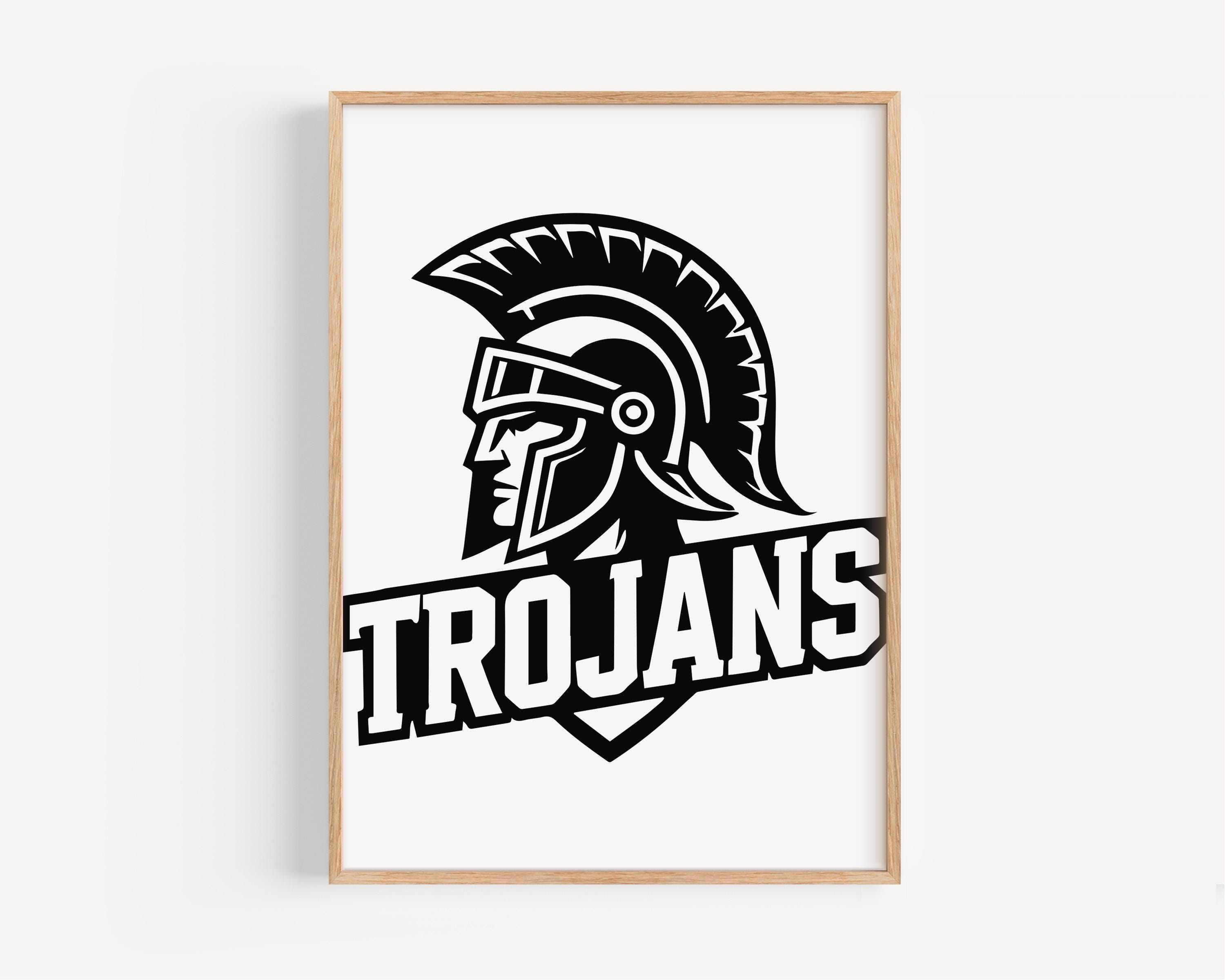 Trojans Sports Team Logo SVG, PNG, Dxf, Ai File | Baseball, Basketball ...