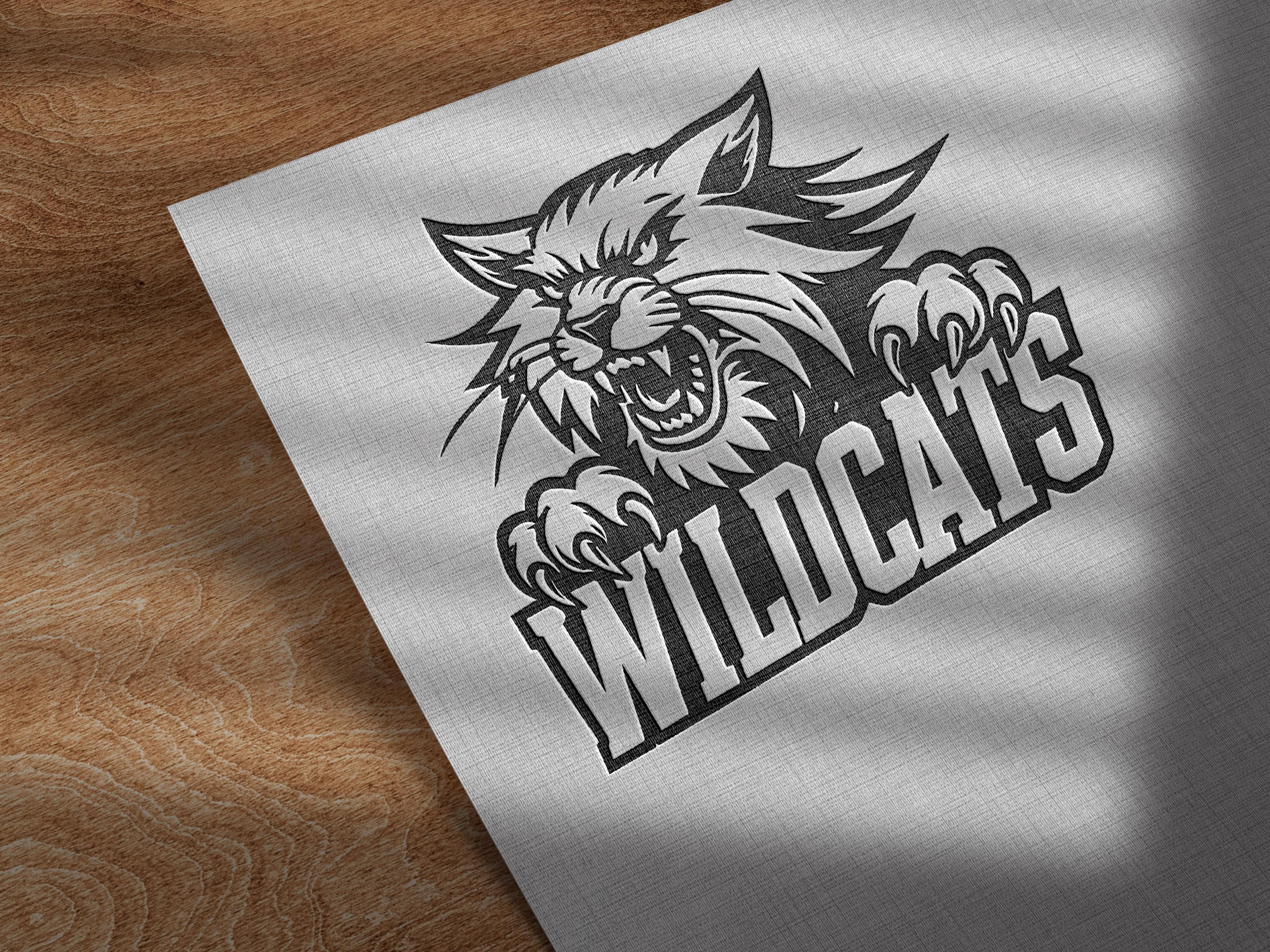 Wildcats School Sport Team Logo SVG, PNG, PDF, Ai, Dxf File Baseball ...