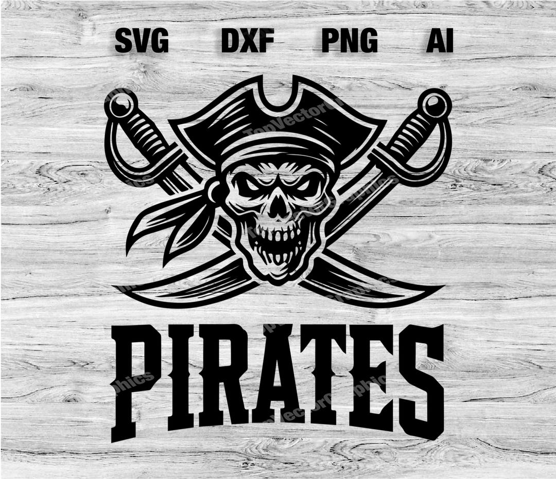 Pirates Sport Team Logo SVG, PNG, Dxf, Ai File | Baseball, Basketball ...