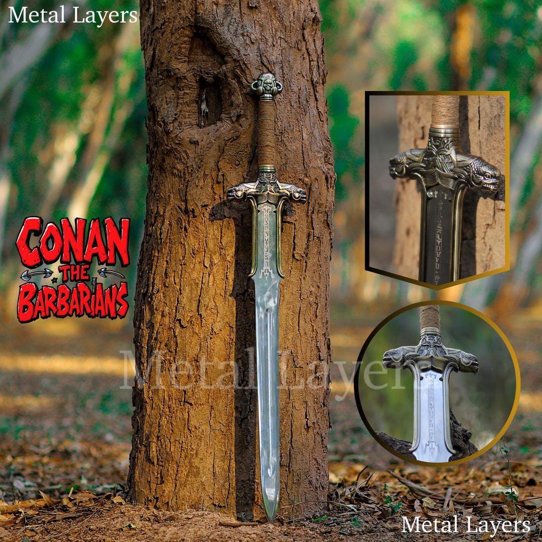 Hand Forged Conan the Barbarian Engraved Sword With Leather Sheath ...