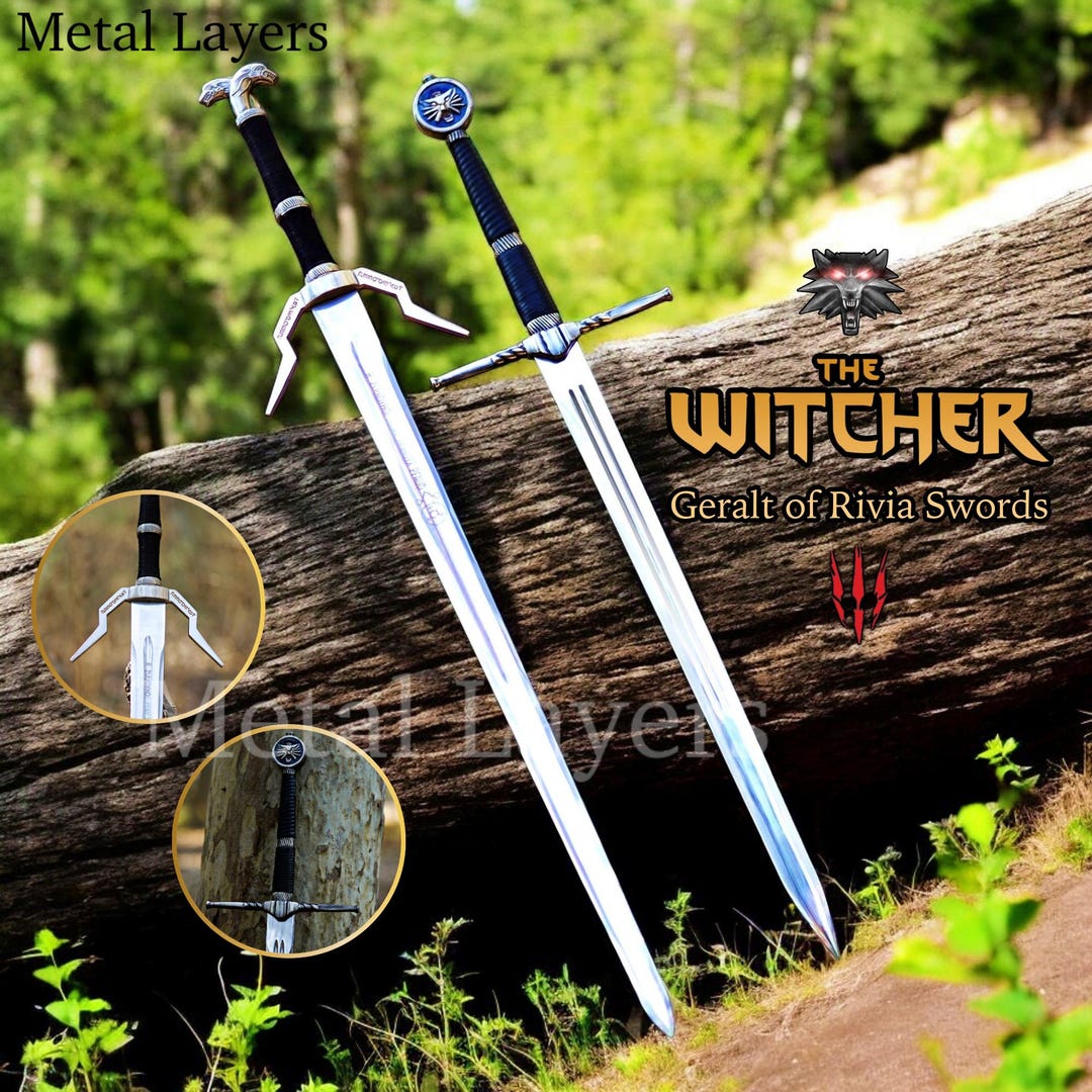 The Witcher Swords With Scabbard- Pair of Geralt of Rivia's Sword With ...