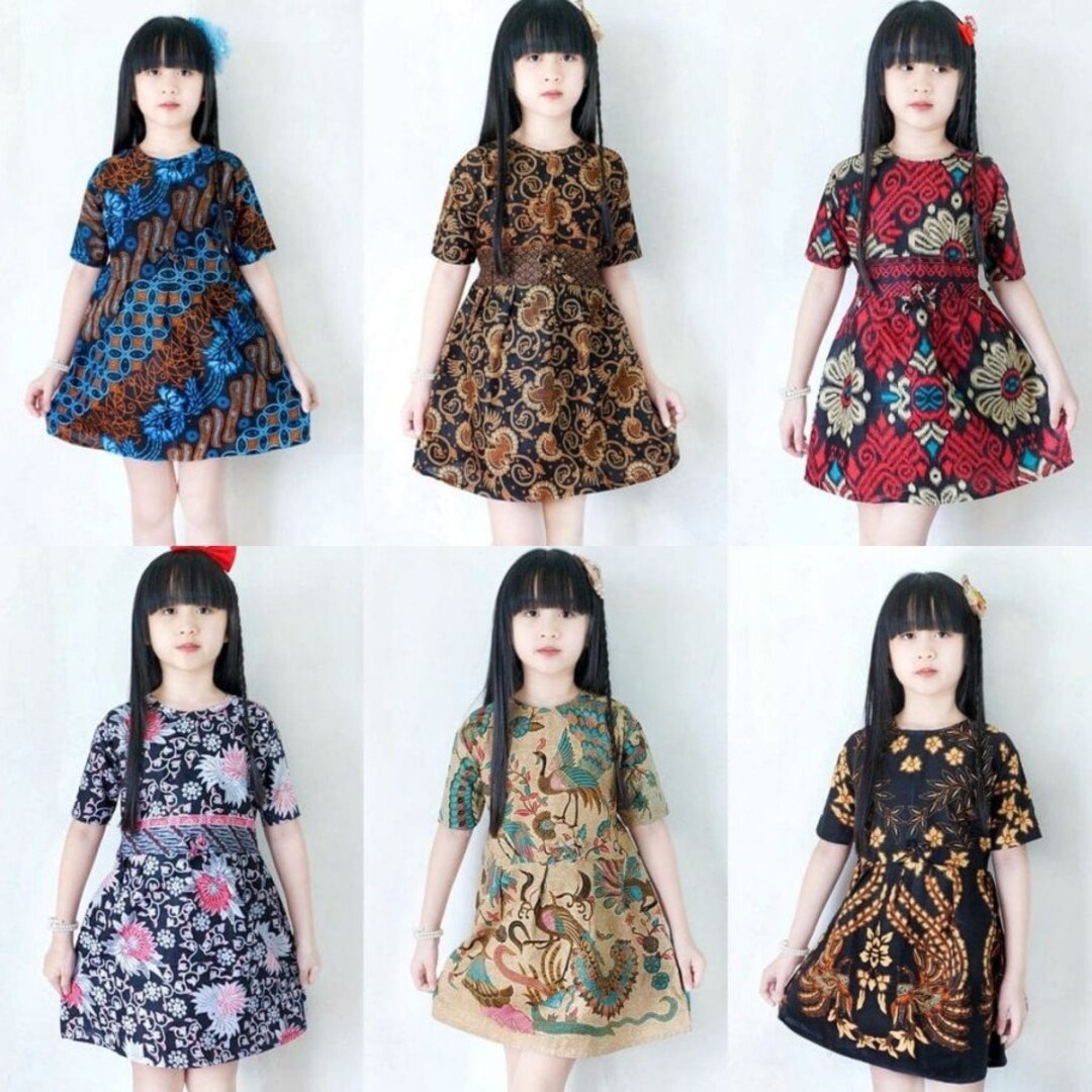 Kids Girl Spring Sun Dress Handmade Dress Batik for Daughters 1-6 Years ...
