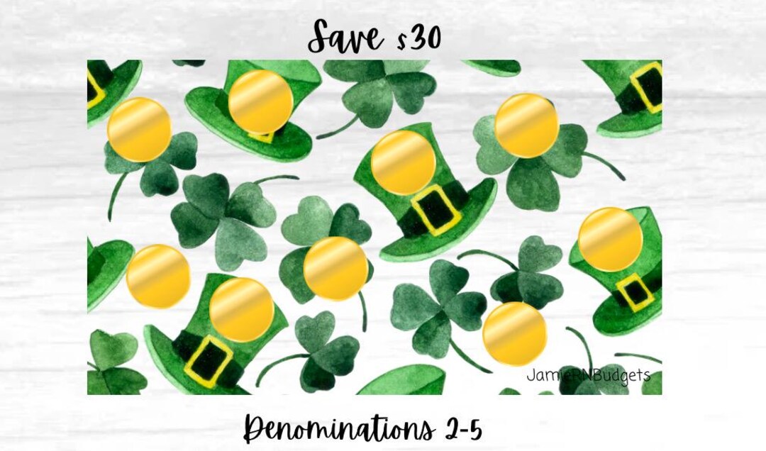 St Patrick’s Day A6 Savings Challenge - Etsy