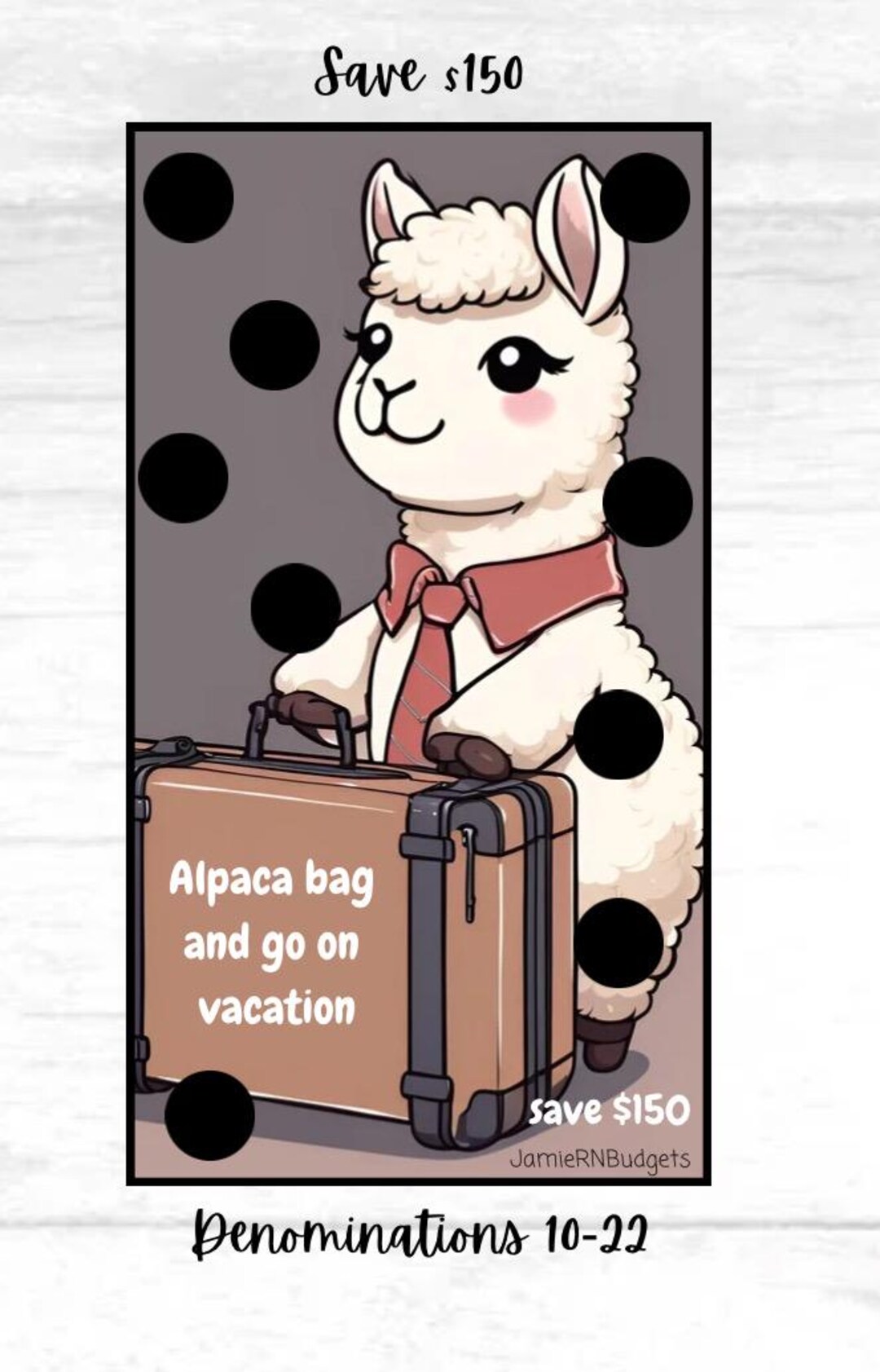 Alpaca Bag A6 Savings Challenge - Etsy