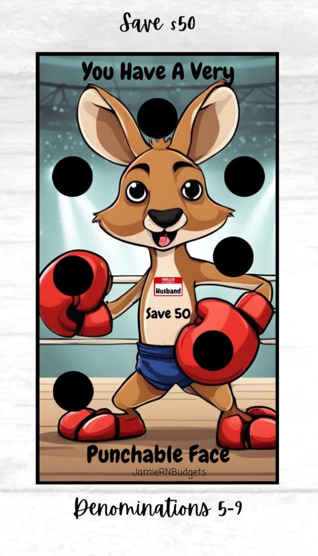 Punchable Face A6 Savings Challenge - Etsy