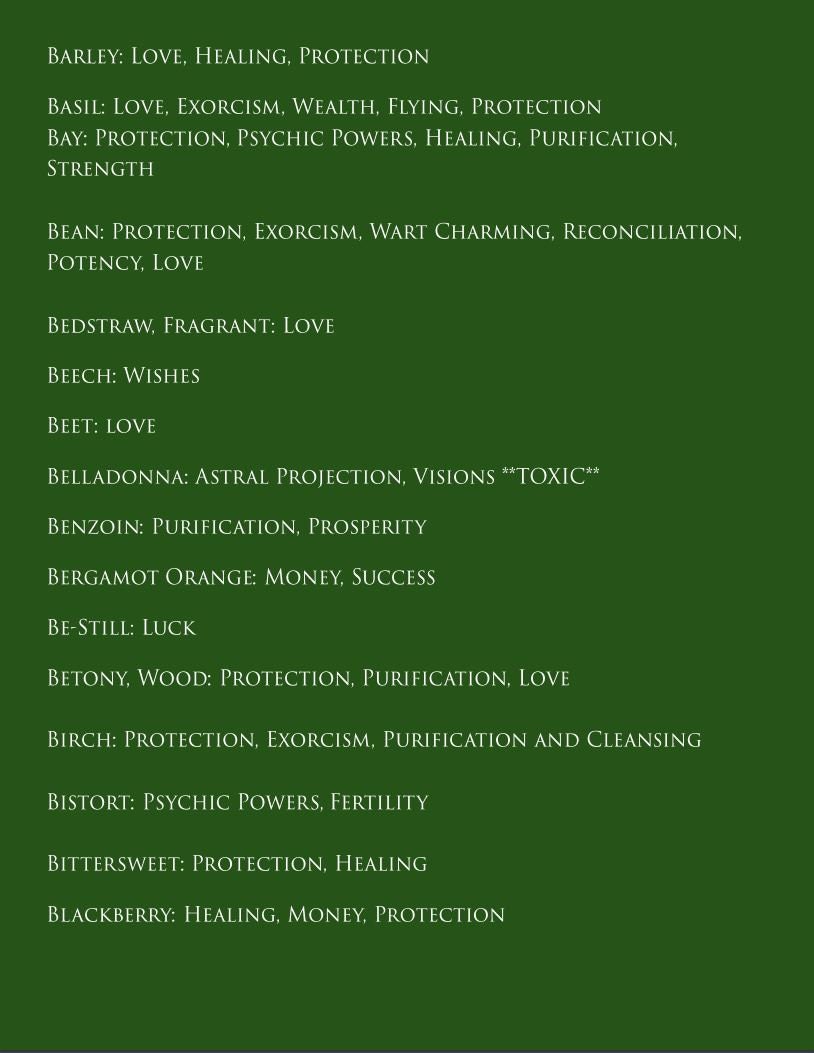 400+ Herbs and Their Magical Properties List, Herbal Magick, Wiccan ...