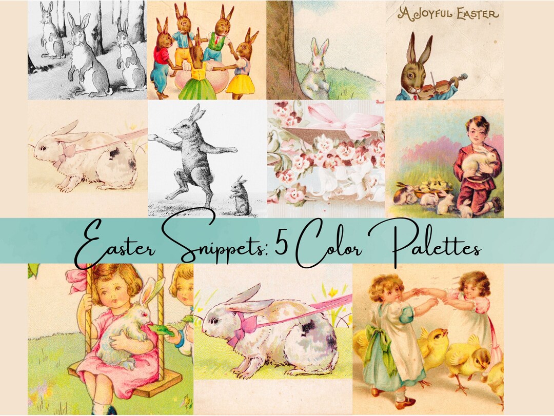 Printable Snippets for Easter Gifts ~ Easter Bunnies ~ Antique Ephemera ...