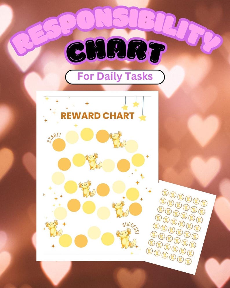 Printable Reward Chart for Kids – Unicorn, Dinosaur & Axolotl Designs ...