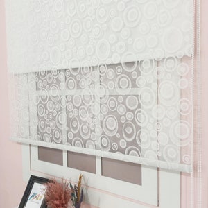 Circle Patterned Tulle and Roller Blind, Roller Shades for Windows ...