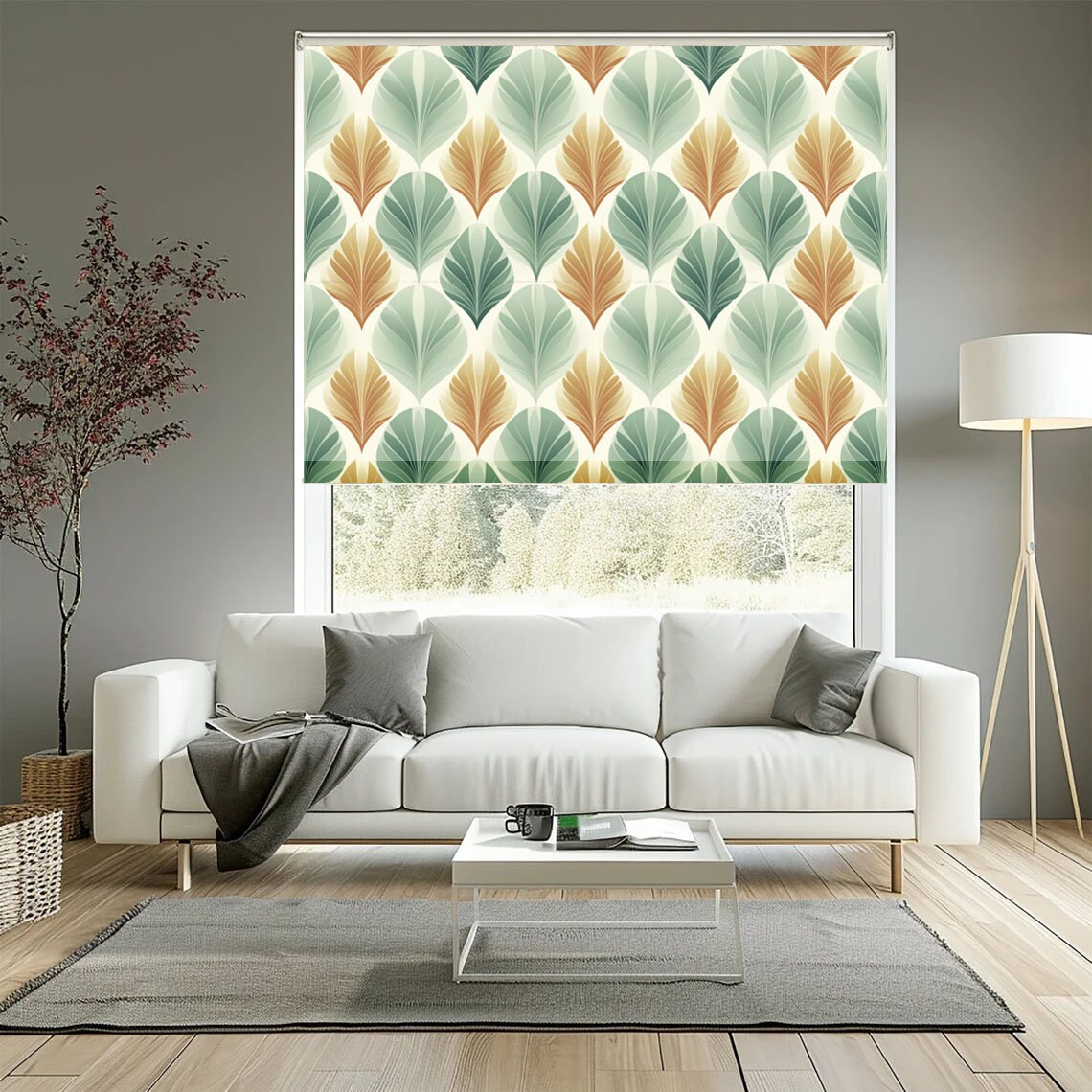 Soft Colored Damask Pattern Roller Blinds Elegant Window Treatments for ...