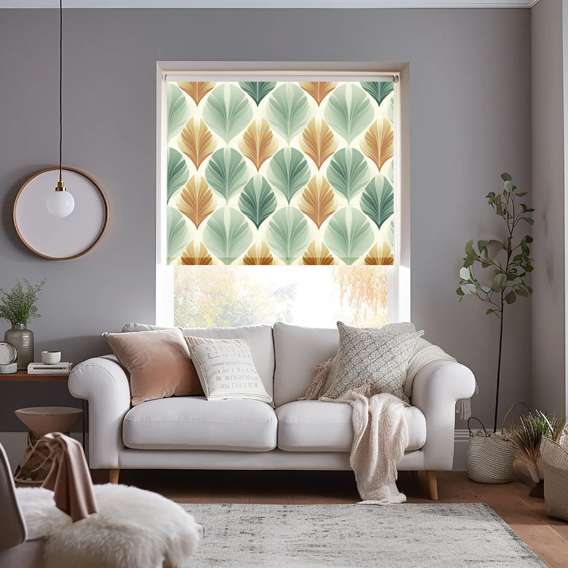 Soft Colored Damask Pattern Roller Blinds - Elegant Window Treatments ...