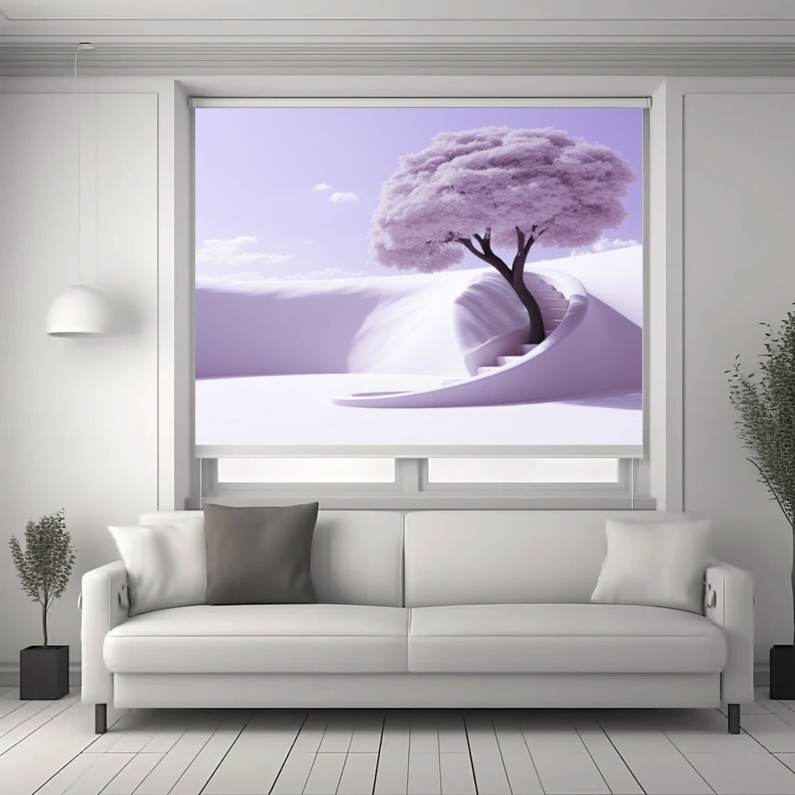Purple Tones Personalized Shades for Door, Printed Roller Shades ...