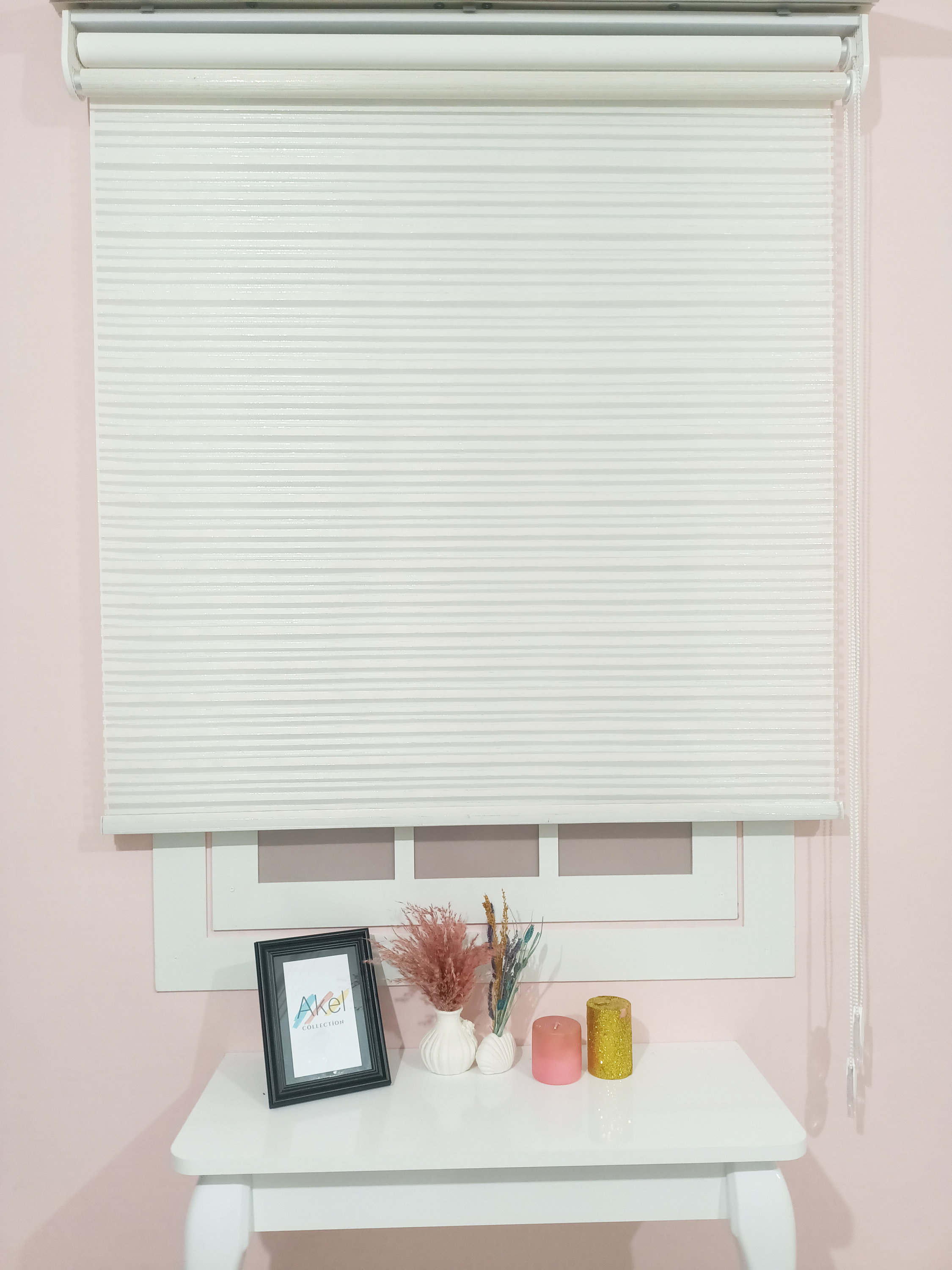 White Pinstripe Sheer and Blackout Roller, Roller Shades for Windows ...