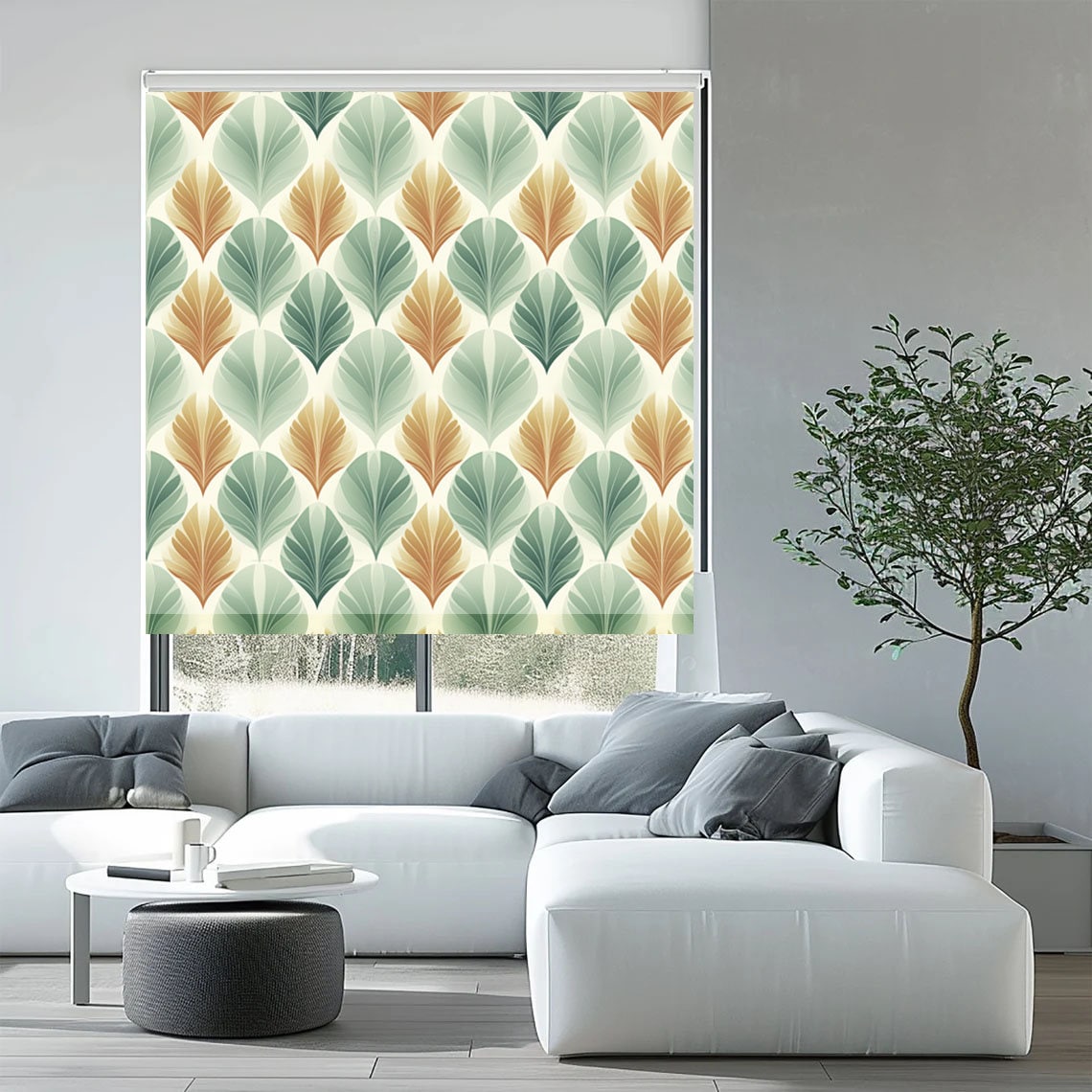 Soft Colored Damask Pattern Roller Blinds - Elegant Window Treatments ...