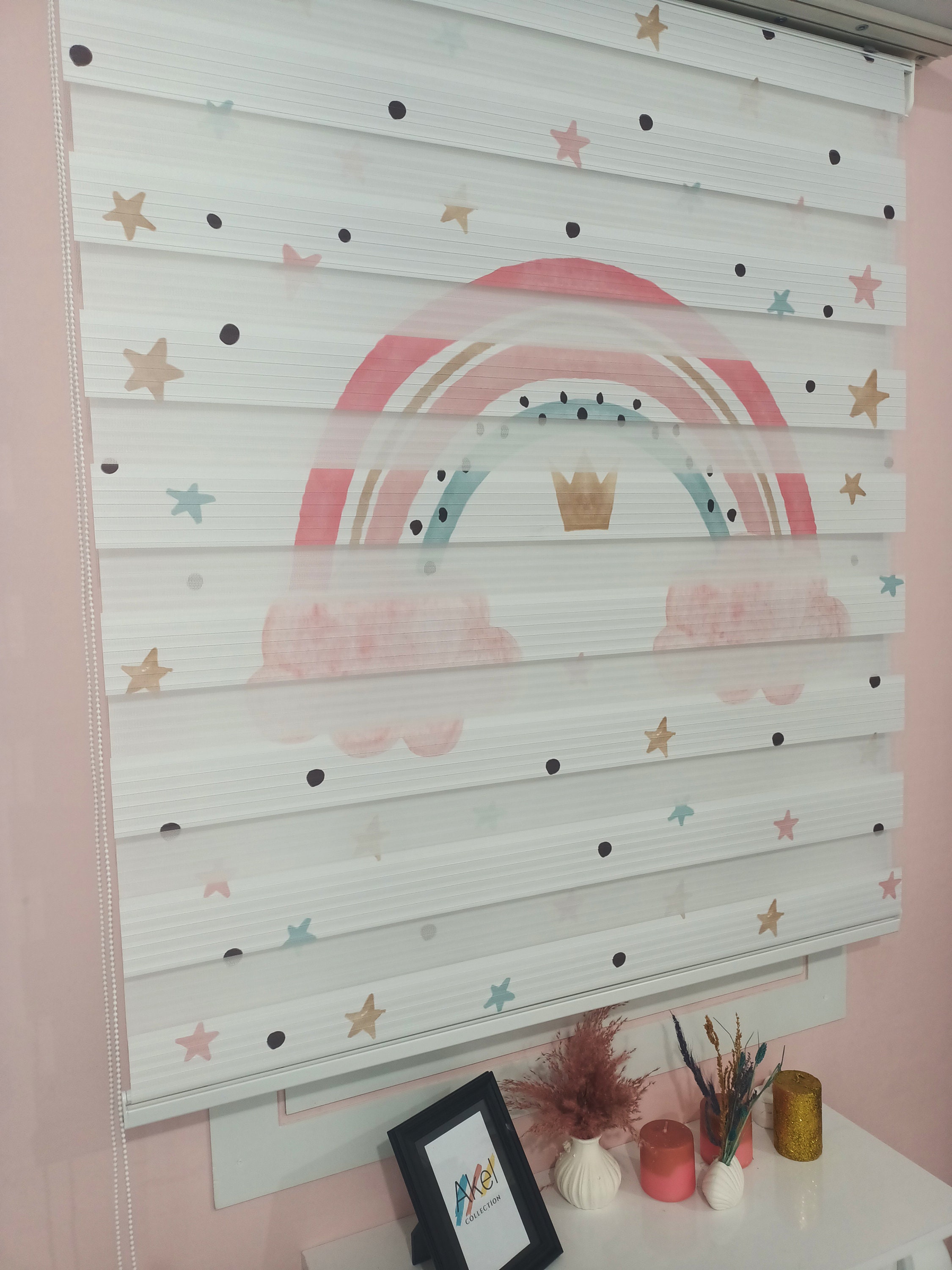 Cute Rainbow Zebra Roller Blind - Colorful Window Shades for Home Décor ...