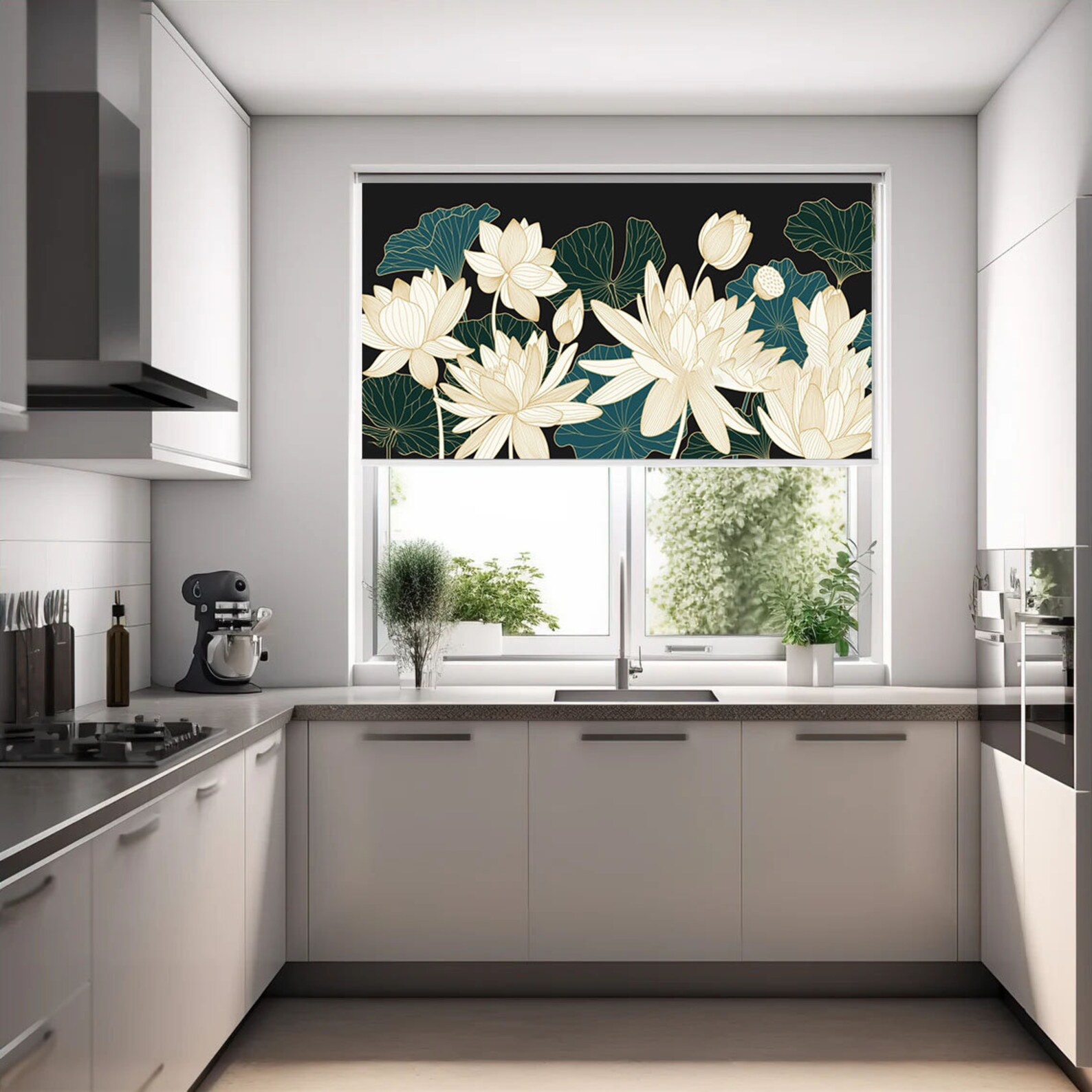 3D Printed Flowers Roller Blinds With Rigid Plastic Mechanism - Vibrant ...