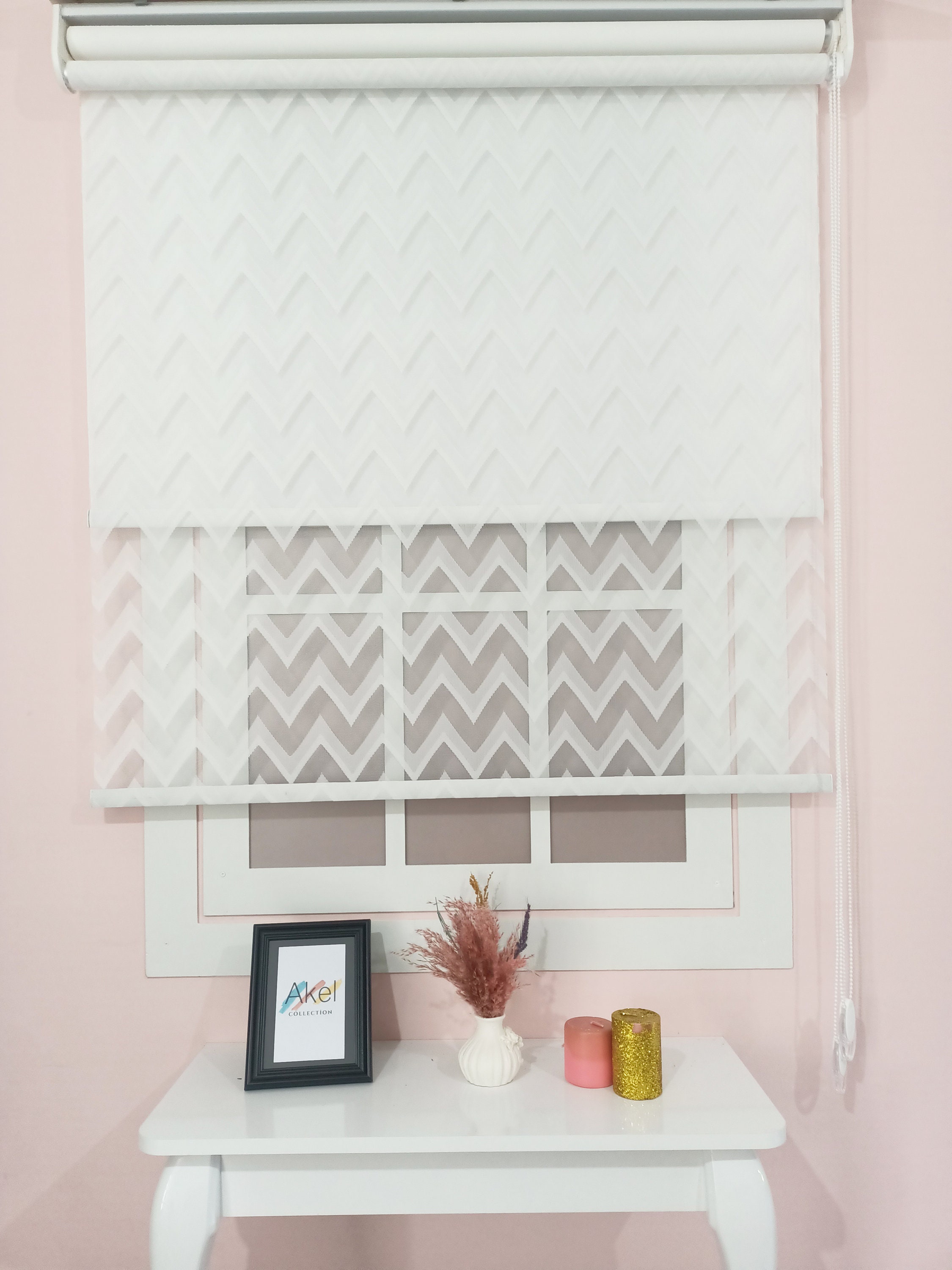 Chevron Pattern Dual Roller and Zebra Blind, Roller Shades for Windows ...