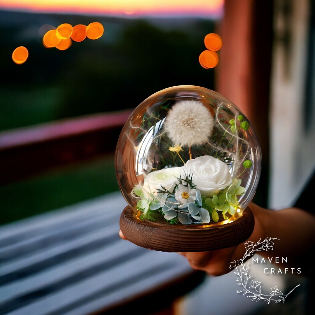 Preserved Dandelion Flower Arrangement, Mother's Day Flower Gift ...