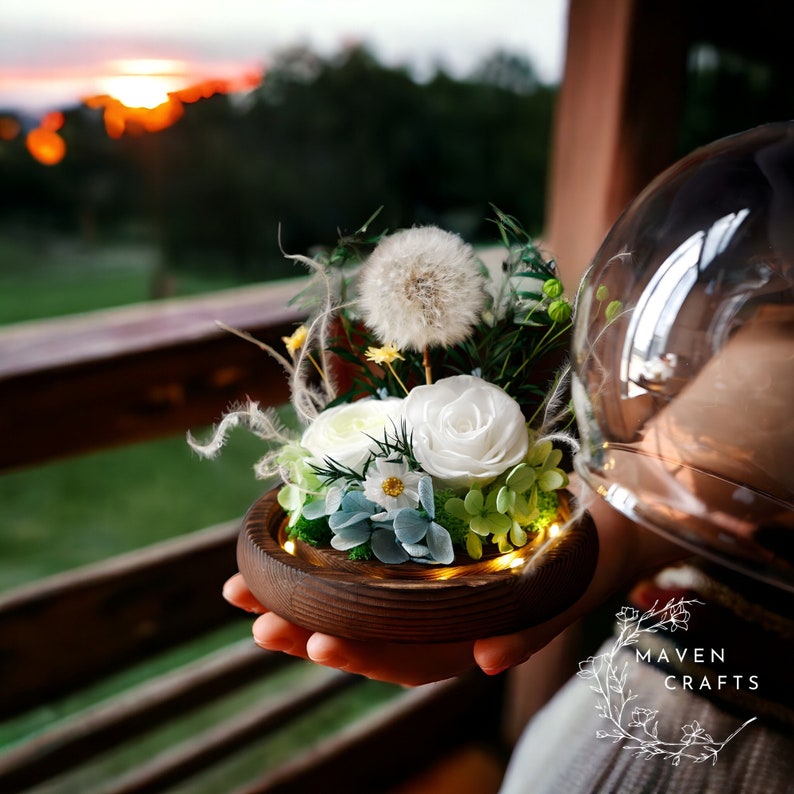 Preserved Dandelion Flower Arrangement, Mother's Day Flower Gift ...