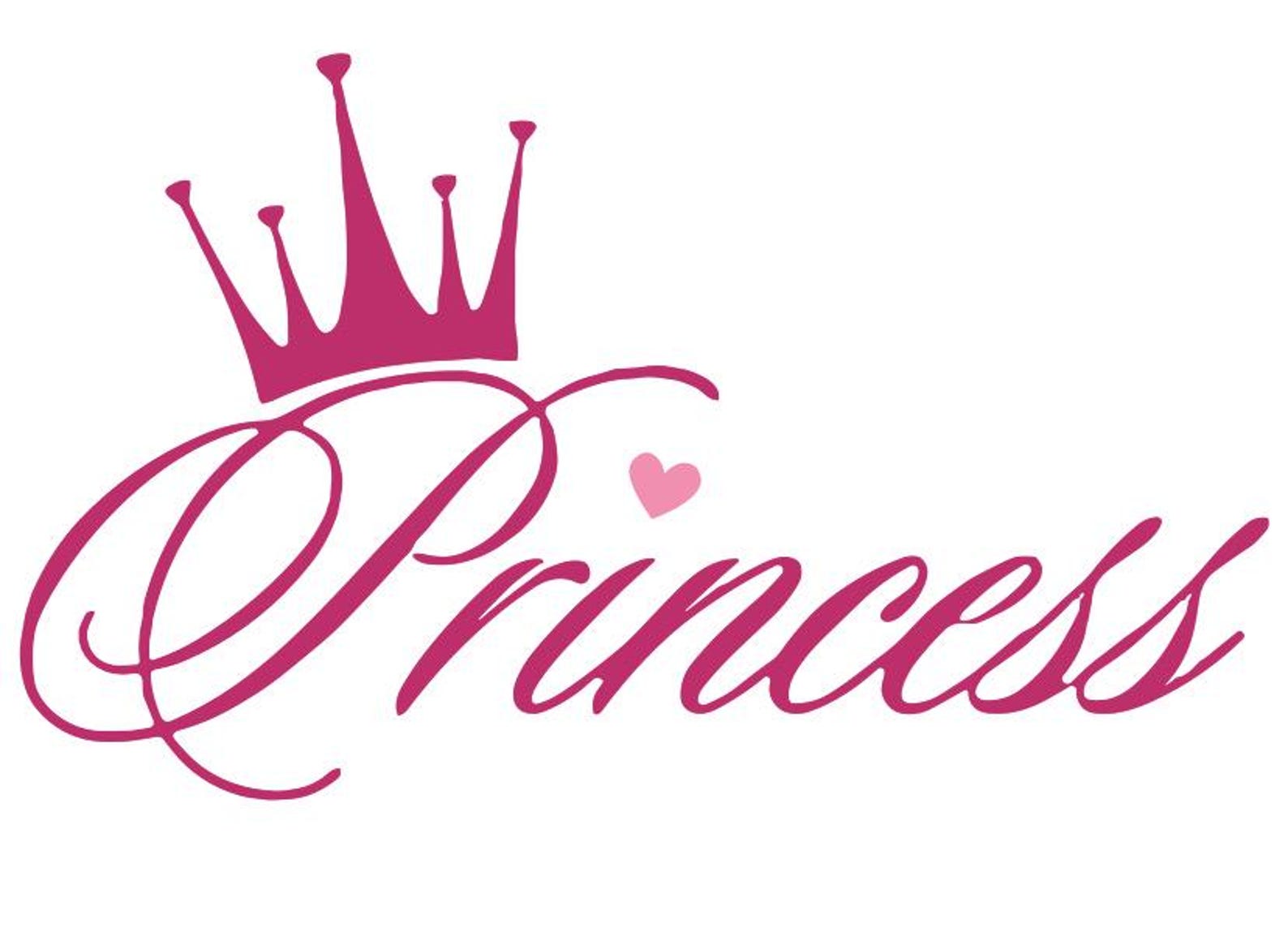 Princess Word Art With Crown PNG and SVG File - Etsy