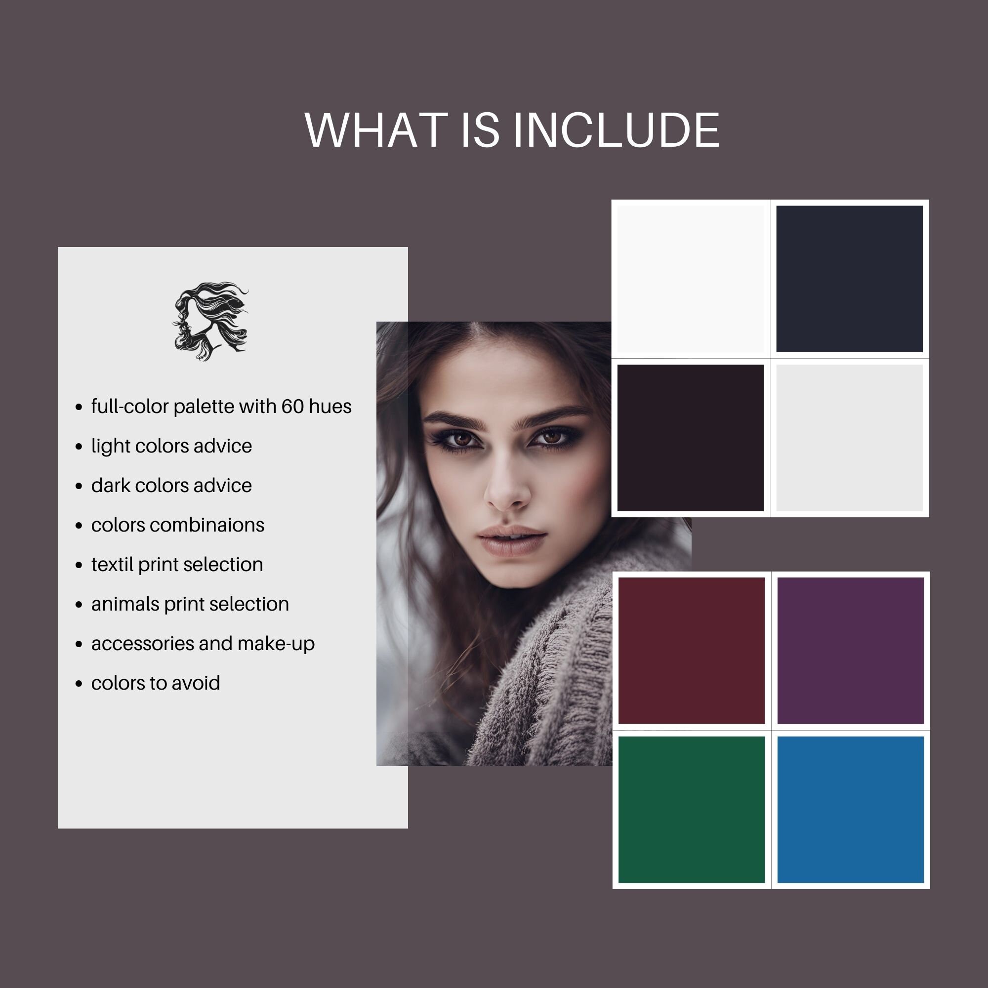 Dark Winter Palette | 12 Seasons Color Guide | Digital Color Swatches ...