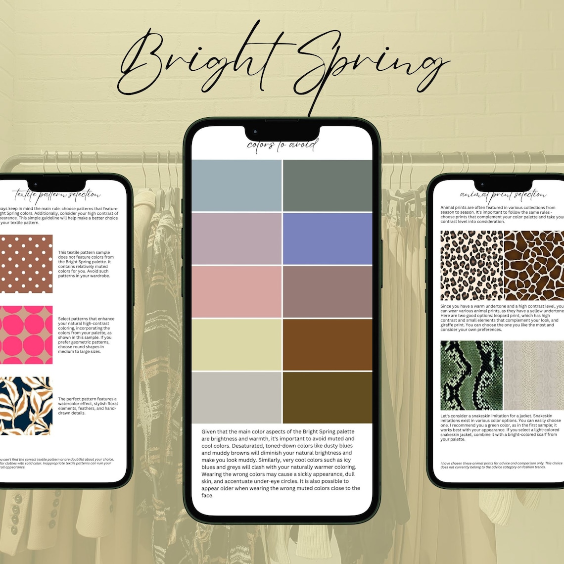 Bright Spring Palette | 12 Seasons Color Guide | Digital Color Swatches ...