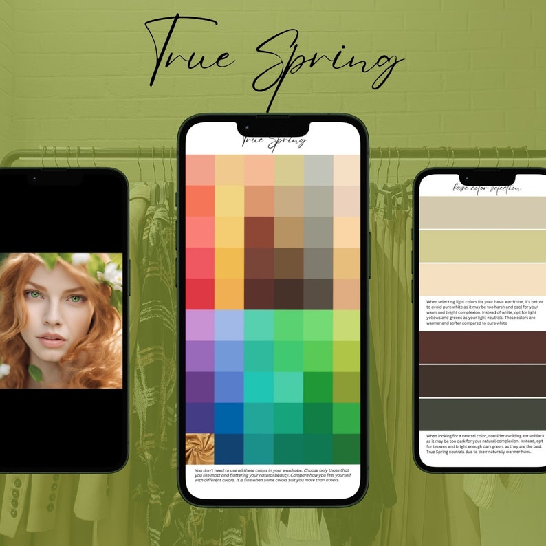 True Spring Palette | 12 Seasons Color Guide | Digital Color Swatches ...