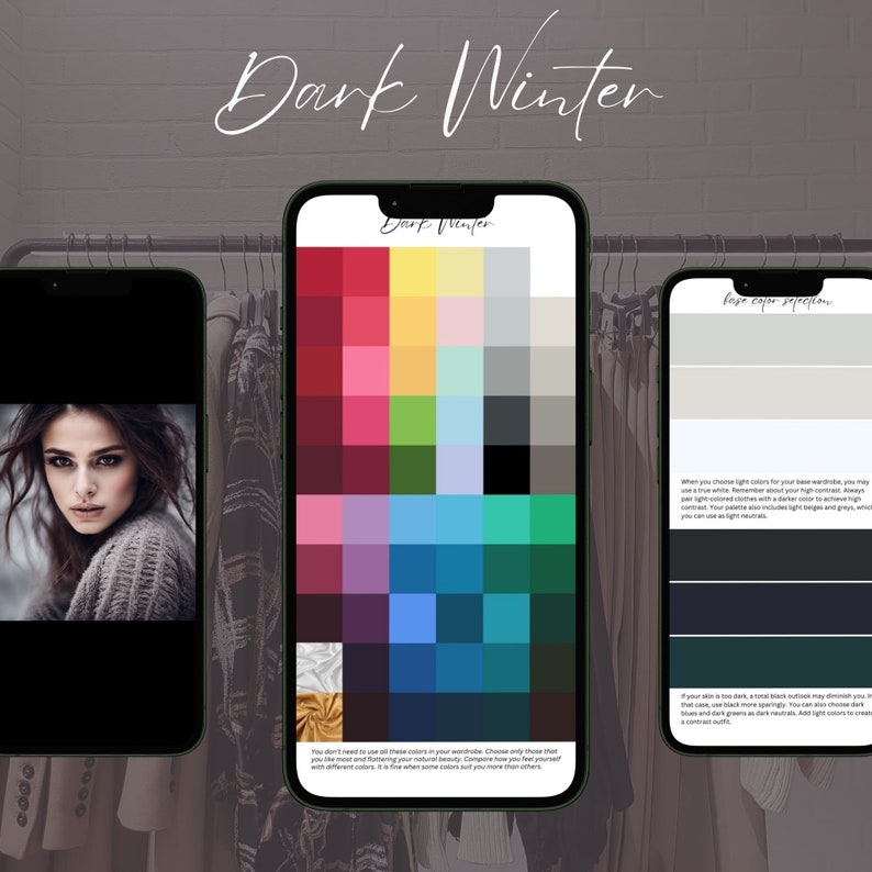 Dark Winter Palette | 12 Seasons Color Guide | Digital Color Swatches ...