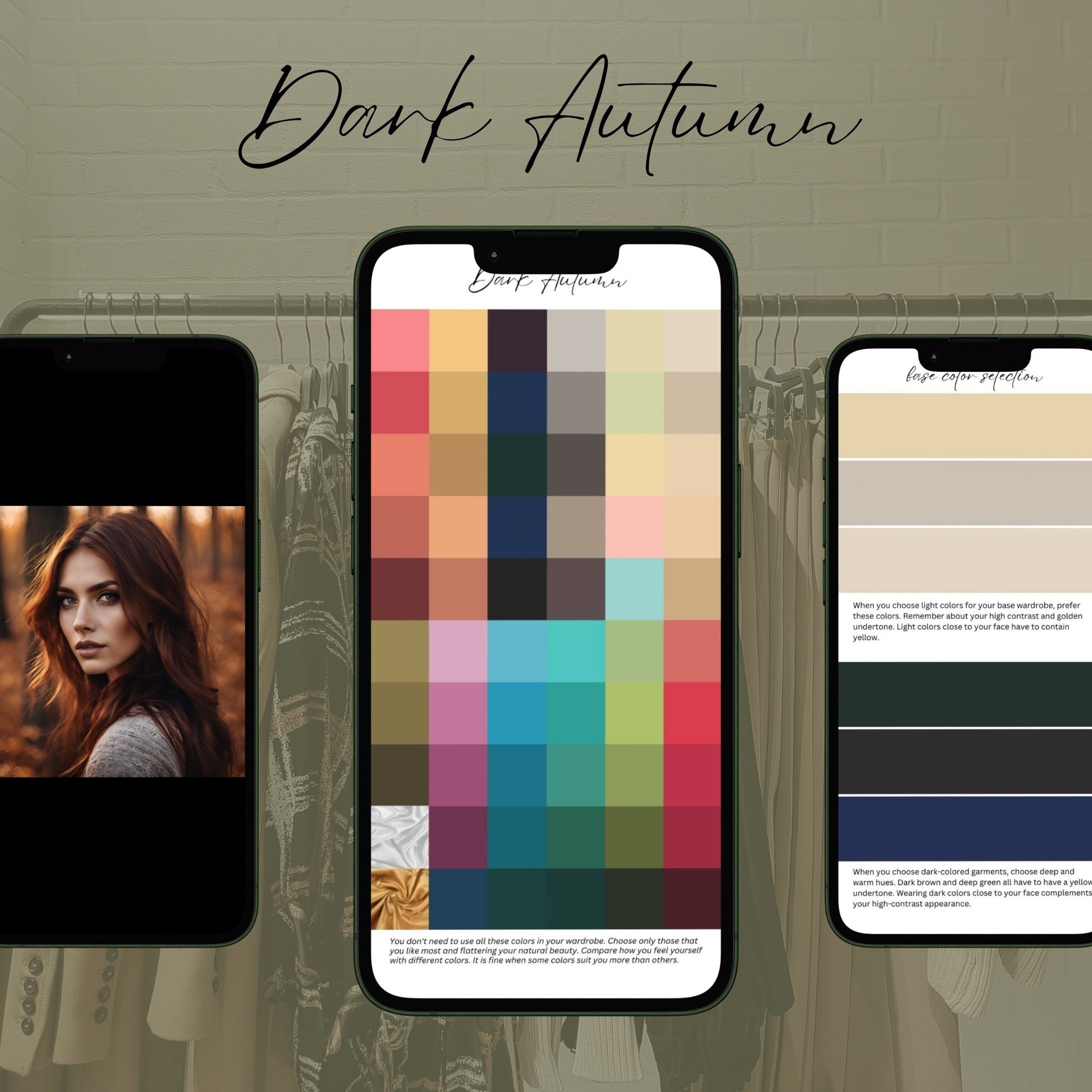 Dark Autumn Palette | 12 Seasons Color Guide | Digital Color Swatches ...